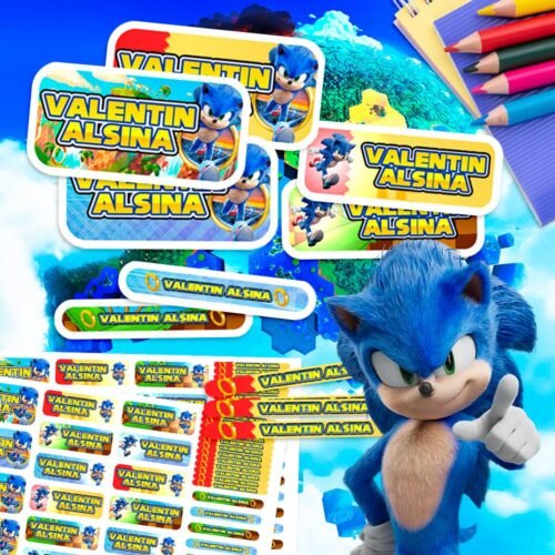 Etiquetas Escolares - Sonic • Diseños Muy Únicos Etiquetas Escolares - Sonic • Diseños Muy Únicos